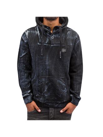 Cipo & Baxx Herren Hoodie Sweatshirt CL201 Schwarz - Stylischer Pullover im Casual Streetwear Look mit Kapuze & K&auml;ngurutasche - Bequemes Oberteil f&uuml;r Alltag & Fre