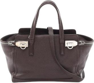 Ferragamo Pre-owned Sacoche Gancini 2way en cuir - Femme - Pre-owned - Brun - Taille: ONE Size