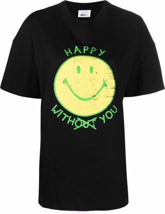 Philosophy di Lorenzo Serafini Femme, Tops, Noir, Taille: 40 FR Maxi Logo Smile T-shirt