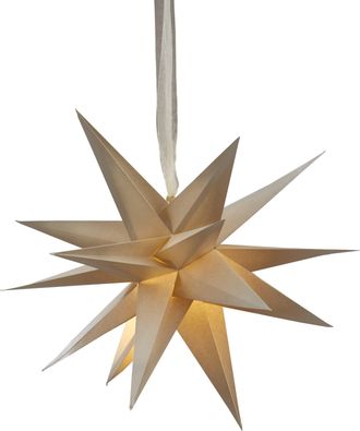 Eglo Weihnachtsstern zum Aufhängen December, Weihnachtsdeko Stern, Weihnachtsbeleuchtung, Papier in beige