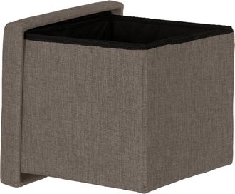 Brandsseller Stauraumhocker Aufbewahrungsbox Truhe Kiste - faltbar mit gepolstertem Deckel ideal zum Sitzen - Braun, 30x30x30 cm
