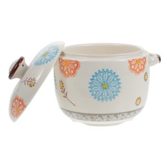 Cabilock Keramik Suppensch&uuml;ssel Mit Deckel 450ml Lebensmittelecht F&uuml;r Haushalt Und Suppe Warmhalten