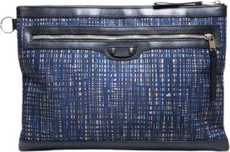 Balenciaga unisex, Pre-owned, Bleu, Taille: ONE Size Pochette en nylon Pre-owned