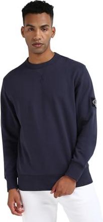 Calvin Klein Sweat Homme Badge Crew Neck Coton, Bleu (Ink), XXL