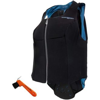 Komperdell Damen R&uuml;ckenprotektor Ballistic Flex FIT Woman schwarz/blau M + Hufkratzer Reiterladen24