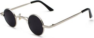 Generic Lunettes De Soleil Punk Rondes &Agrave; Petite Monture For Hommes Et Femmes(Silver)