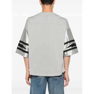 Rhude Mesh with Logo Print T-Shirt - Gray