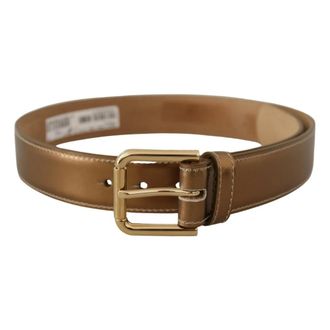 Dolce & Gabbana Femme, Accessoires, Brun, Taille: 65 CM Ceinture en cuir avec boucle logo