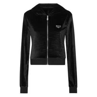 Philipp Plein Chenille Hoodie Sweatjacket Strass Skull - - Sweatshirts & Hoodies - Damen - Schwarzk - XS