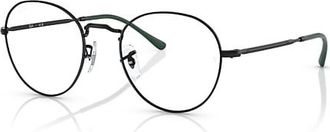Ray-Ban Round Metal Optics II Schwarz Fassung Klar Glas Polarisiert 51-20