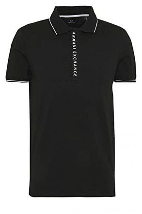 A|X Armani Exchange Homme Hidden Buttons, Stretch Cotton Polo Not Applicable, Noir (Black 1200), X-Large