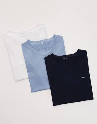 Paul Smith 3er-Pack T-Shirts in Wei&szlig;, Marineblau und Blau