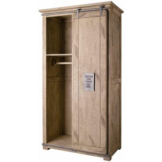 Massivmoebel24 Schrank Mango 100x60x190 whitewash lackiert railway 316