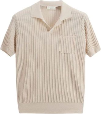 Roberto Collina Homme, Pulls, Beige, Taille: L Polo C&ocirc;tel&eacute;