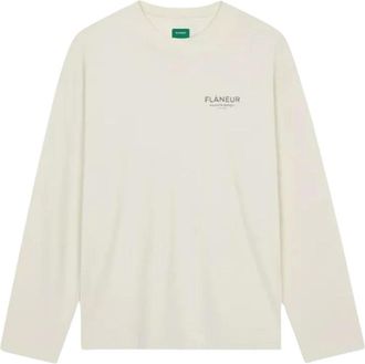Flaneur Fl&acirc;neur, Homme, Tops, Blanc, Taille: S Ftsh140-51 Long Sleeve Top