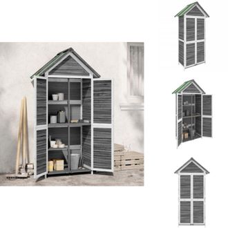 vidaXL Abri &agrave; outils de jardin gris 89x52,5x175 cm bois massif pin - Abri De Jardin - Abri Outil - Rangement Jardin - Cabane Jardin - Stockage Outils