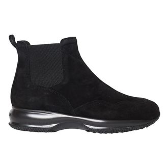 Hogan Femme, Chaussures, Noir, Taille: 35 EU Bottines Chelsea en daim noir