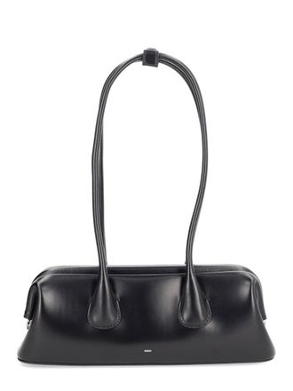 Osoi Womens Shoulder Bag Boat Wide Mini Black Leather