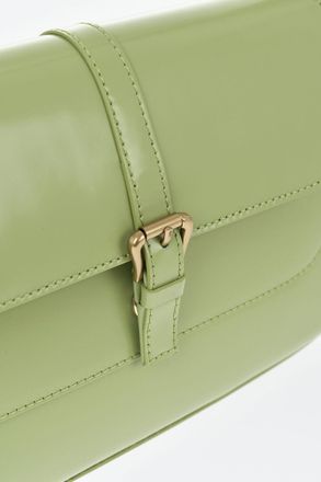 by FAR Leather Shoulder Bag MIRANDA With Gold Buckle By Far