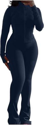 Generic Tailleur Pantalon Femme Bleu Femmes Habill&eacute; Droite Pantacourt Couple Mode Ecru Garcon Tie Mousseline Motif Fleur Bordeau Princesse Attitude Dentelle L