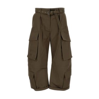 Acne Studios Femme, Pantalons, Vert, Taille: 38 FR Twill Cargo Pantalons