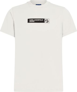 Karl Lagerfeld Karl Lagerfeld Jeans, Herren, Schlankes KurzarmGrafikT-Shirt, Slim Fit, Weiss, XXL