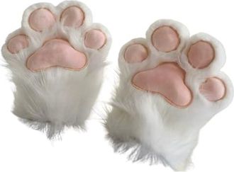 Generic Pantoufles en peluche avec pattes en fourrure - Chaussures confortables sur le th&egrave;me des animaux pour un usage domestique | Chaudes et douces, semelle