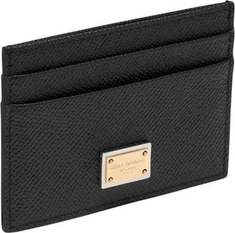 Dolce & Gabbana Femme, Accessoires, Noir, Taille: ONE Size Calfskin Card Holder