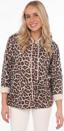 Zwillingsherz Hoodie Leo Kapuze, Animal-Muster, 3/4-Arm, Kordel, modisch