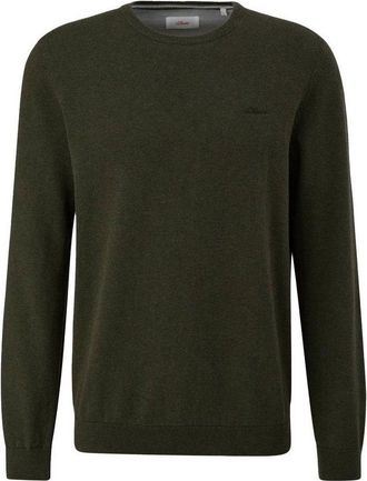 s.Oliver Rundhalspullover Pullover (1-tlg) Rundhals-Ausschnitt, langarm, Logo-Stickerei