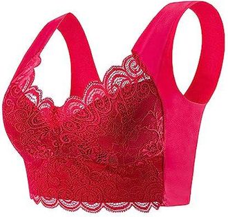 Generic Soutien-gorge 2026 pour femme, grande taille, dos fronc&eacute;, sans anneau en acier, sous-v&ecirc;tement de poitrine envelopp&eacute; de dentelle, gilet de sommeil fixe