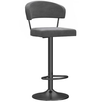 Generic H&ouml;henverstellbare Barhocker, drehbare hohe K&uuml;chen- und Esszimmerst&uuml;hle mit R&uuml;ckenlehne, Samt-Hocker, geeignet f&uuml;r K&uuml;cheninseln