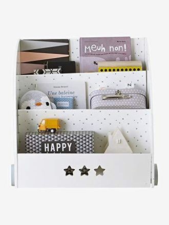 Vertbaudet Bibliothèque à roulettes Sirius Blanc/Gris TU