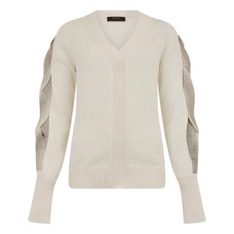 Moorer Virana V-Ausschnitt Pullover - - Knitwear - Damen - Wei&szlig; - XS