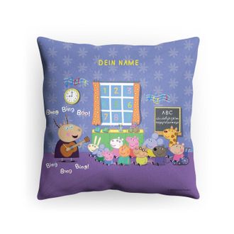 Picanova Peppa Pig Kissen mit Name - Weiches Plüsch Dekokissen mit Füllung - Personalisiertes Peppa Pig Kopfkissen für Kinder - Individuell Geschenk für Kinder