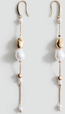Mango Kombinierte h&auml;ngende Perlenohrringe gold - Damen - Einheitsgr&ouml;&szlig;e - MANGO