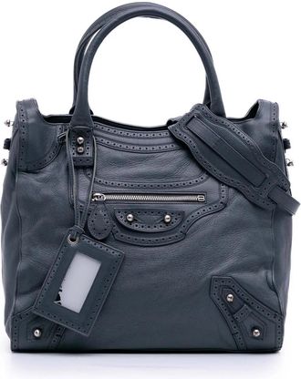 Balenciaga Hobo Bags - Lambskin Motocross Classic Riva Velo Satchel - Gr. unisize - in Blau - f&uuml;r Damen