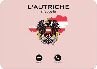 Fabulous Platzset mit Unterseite aus Kork, Rosa - Österreich ruft mich Flagge Reise Kultur - Groß 39,5 x 28,5 cm