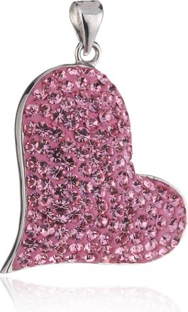 Pasionista Damen-Anh&auml;nger Herzen mit rosa Kristallen 925 Sterling Silber 608068