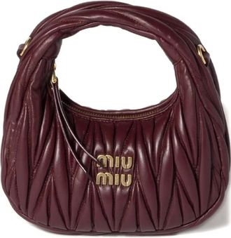 Miu Miu Wander matelass&eacute; nappa leather hobo mini-bag - Rot