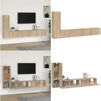 vidaXL Vidaxl - Ensemble de meubles tv 3 pcs Chêne sonoma Bois dingénierie - Meuble Tv - Meuble Media - Armoire Multimedia - Rangement Tv - Design Moderne