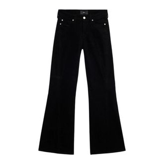 7 For All Mankind Schwarze Samt Skinny Jeans - - Jeans - Damen - Schwarzk - W29