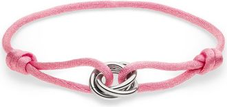 s.Oliver Bracelet - Elegantes Armband aus poliertem Edelstahl - rosa - Textilband verstellbar bis 24 cm - wasserfest & hautfreundlich