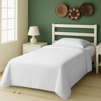 Pizuna 400 Fadenzahl aus Baumwolle Bettw&auml;sche Wei&szlig;, 100% Langstaple Baumwolle Bettbezug und Kissenbezug, 100% Baumwolle Mako Satin 2-Teilig Bettw&auml;scheset 160