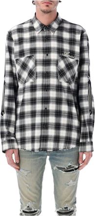 Amiri Homme, Chemises, Noir, Taille: L Bones Flannes Shirt