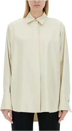 Jil Sander Femme, Blouses et Chemises, Beige, Taille: 38 FR Oversized Poplin Shirt