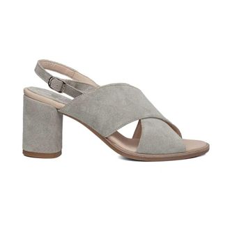 Callaghan Gekreuzte Wildleder Sandale Blockabsatz - - Shoes - Damen - Grau - 39 EU
