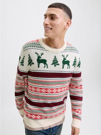Jack & Jones Strickpullover JJXMAS NOEL KNIT CREW NECK