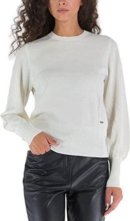 A|X Armani Exchange Tricot à manches longues en laine, Blanc, L