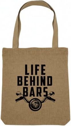 Fabulous Sac Shopping Tote Bag Aspect Lin - Life Behind Bars Moto Grosses cylindr&eacute;es Cafe Racer - Sac de Courses Toile Epaisse 360g Beige Naturel Cabas Port&eacute; E